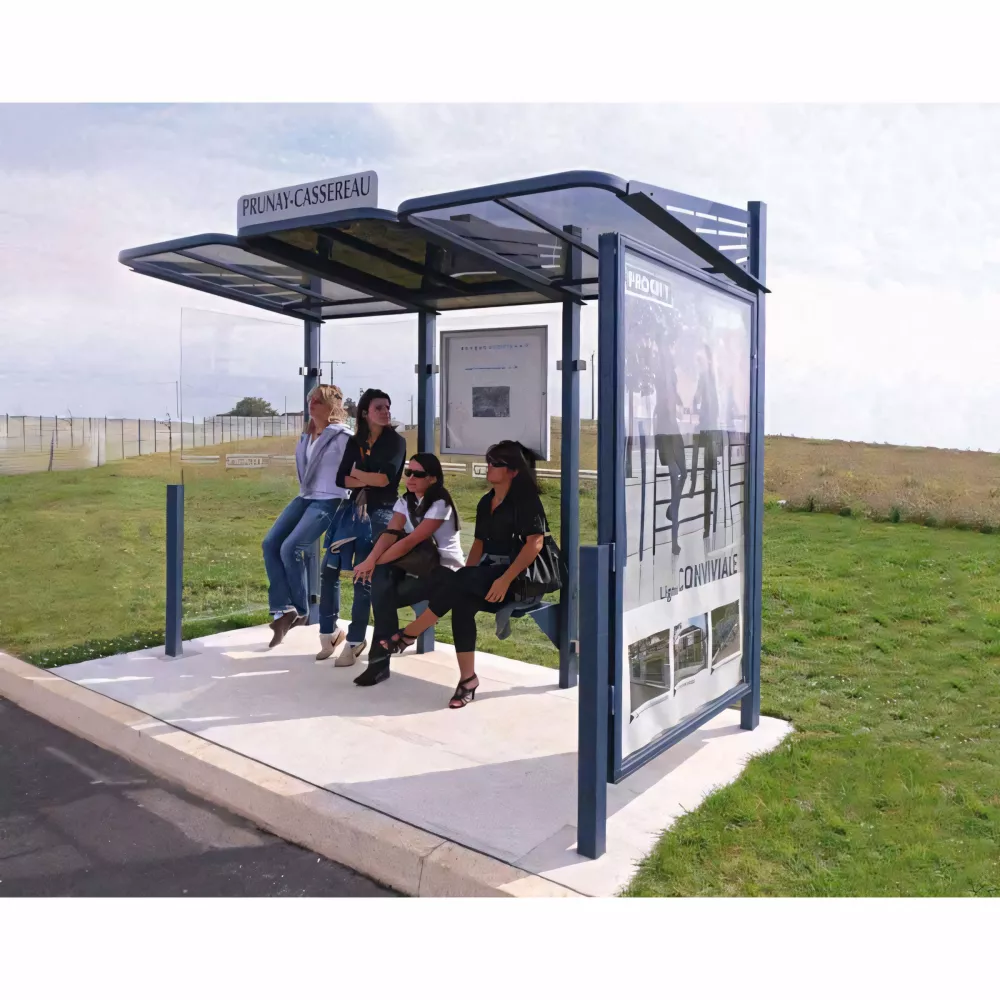 Abri de bus moderne et fonctionnel pour aménagement urbain confortable