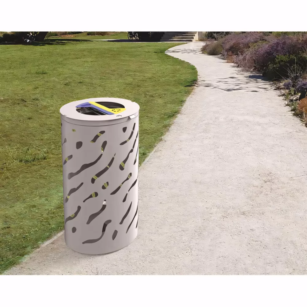 Corbeille urbaine double tri sélectif élégante et fonctionnelle