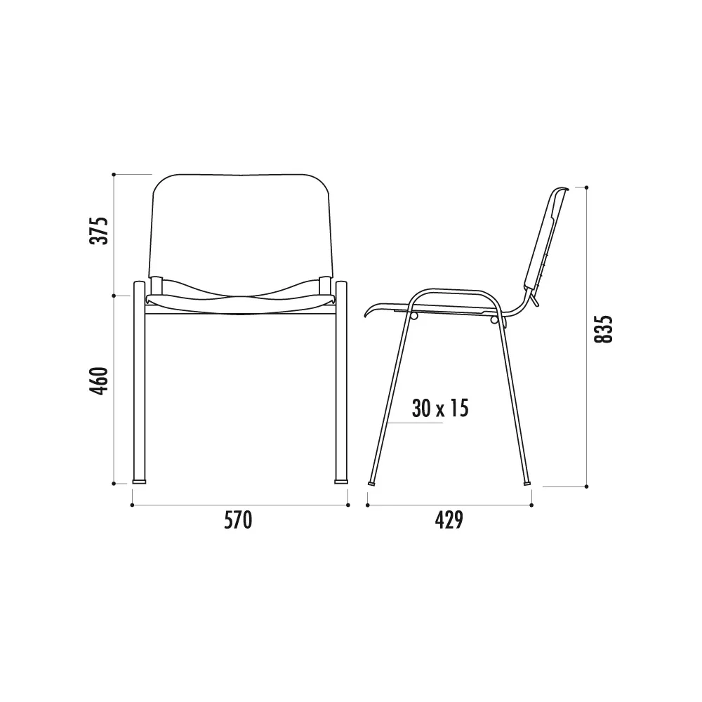 Chaise ISO Polypro robuste et personnalisable pour réunions